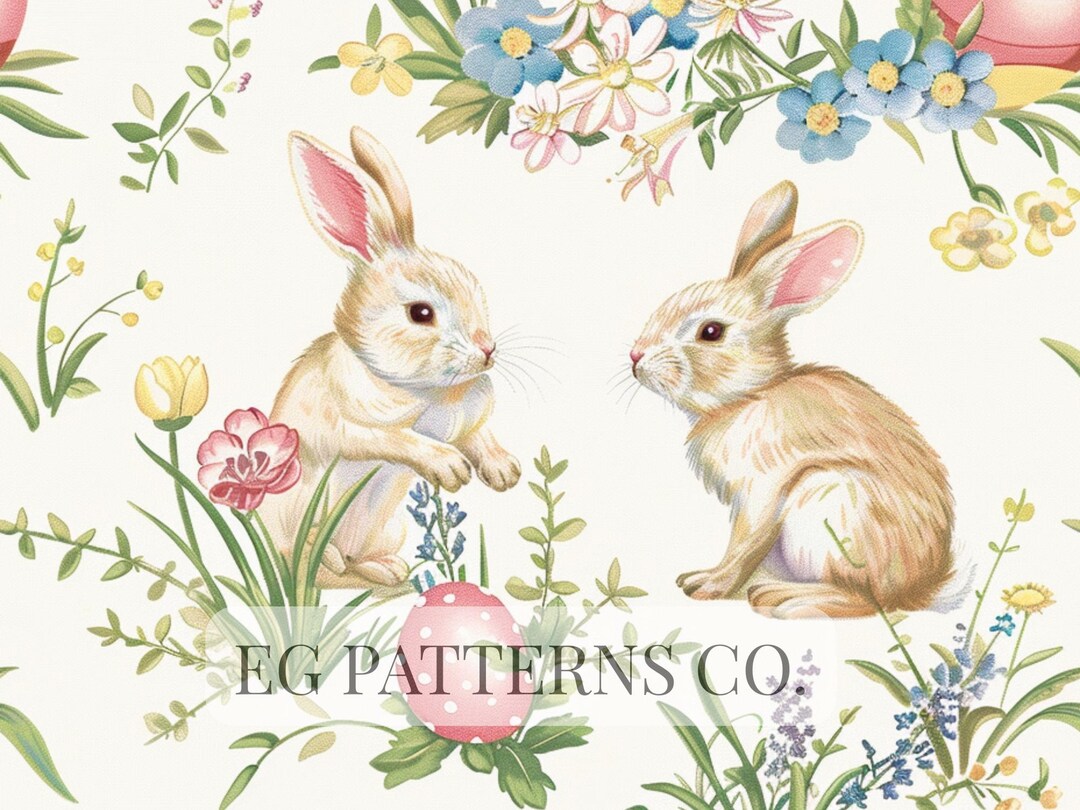 Storybook Easter Bunnies - Garden Bunnies | Vintage Easter Bunny ...