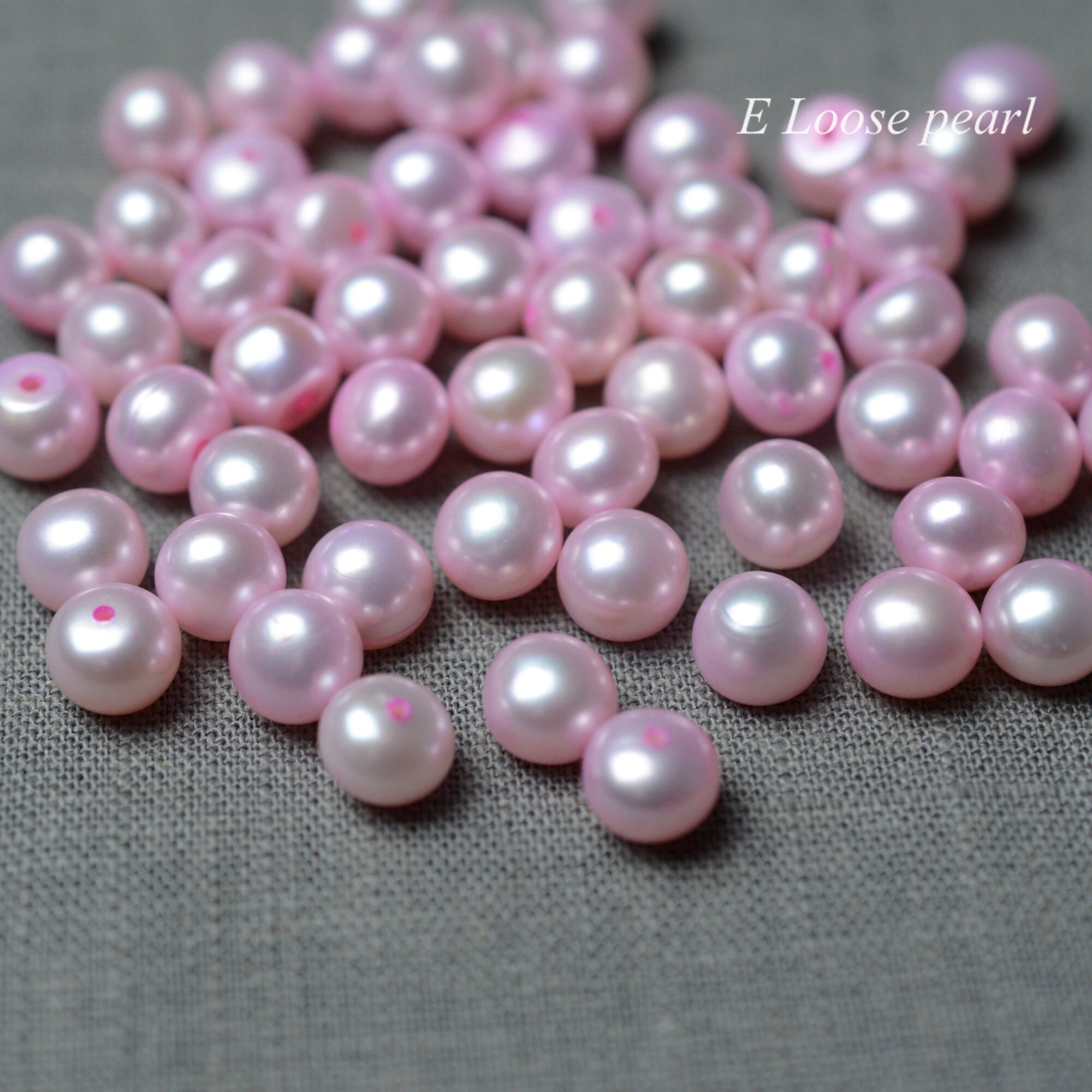 AAA Button Pearl 7.3-7.8mm Bread Pearl Freshwater Pearls Stud Earrings ...