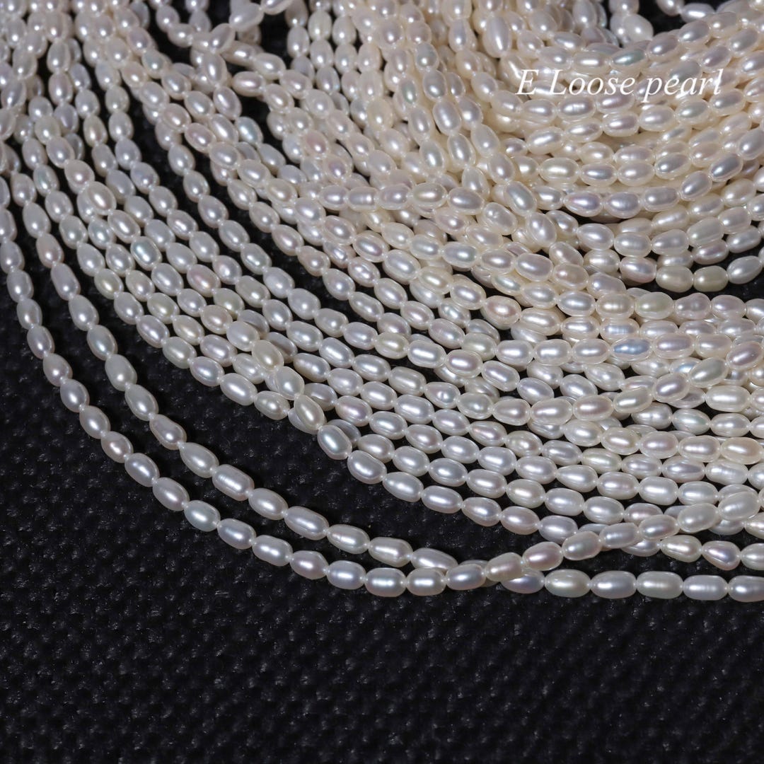 AAA Seeds Rice Pearl 3.8-4mm X 5.5-5.8mm Freshwater Pearl Good Luster ...