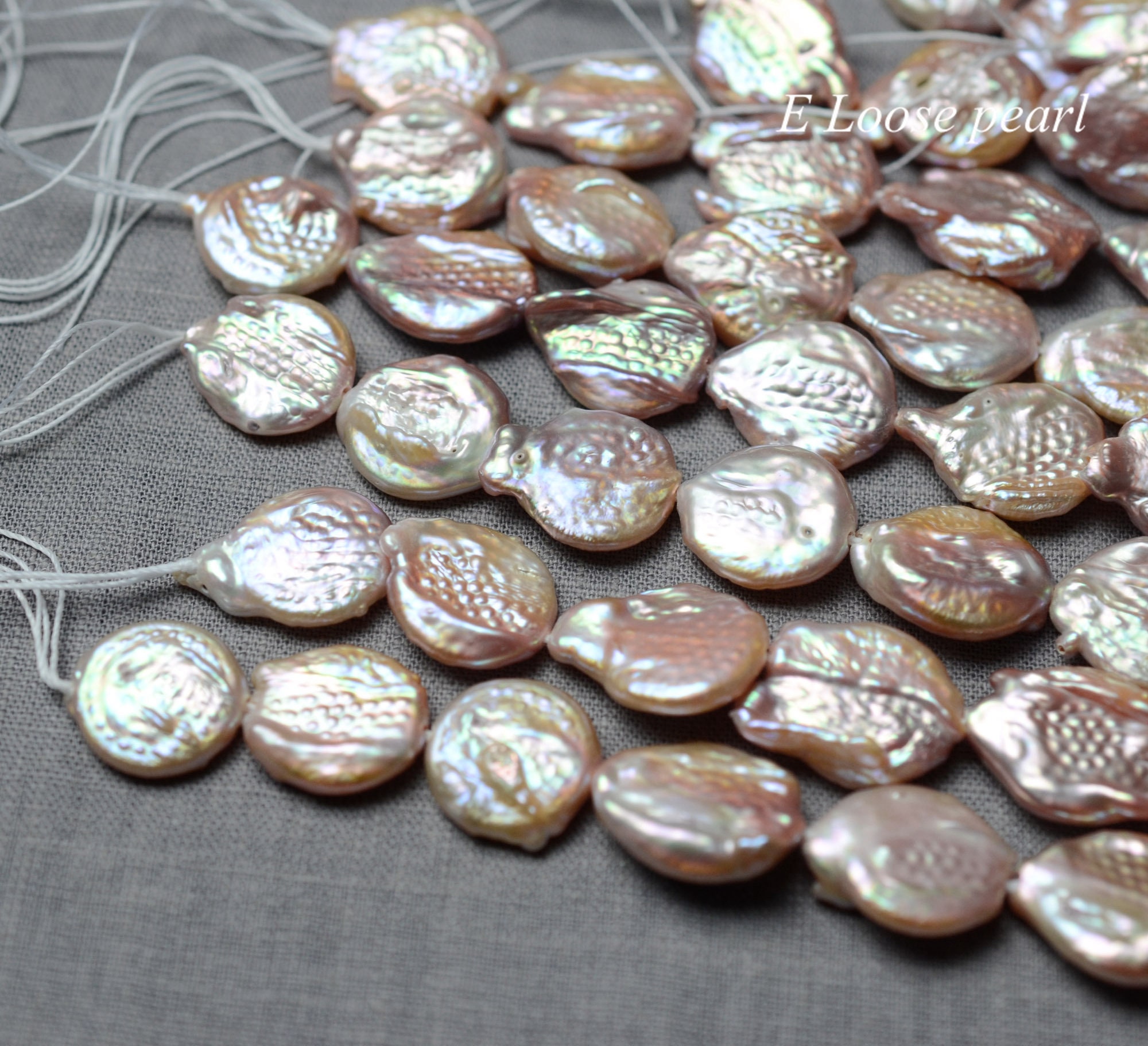 Coin Pearl 16-17mm Freshwater Pearl Earring Coin Pearl | Etsy