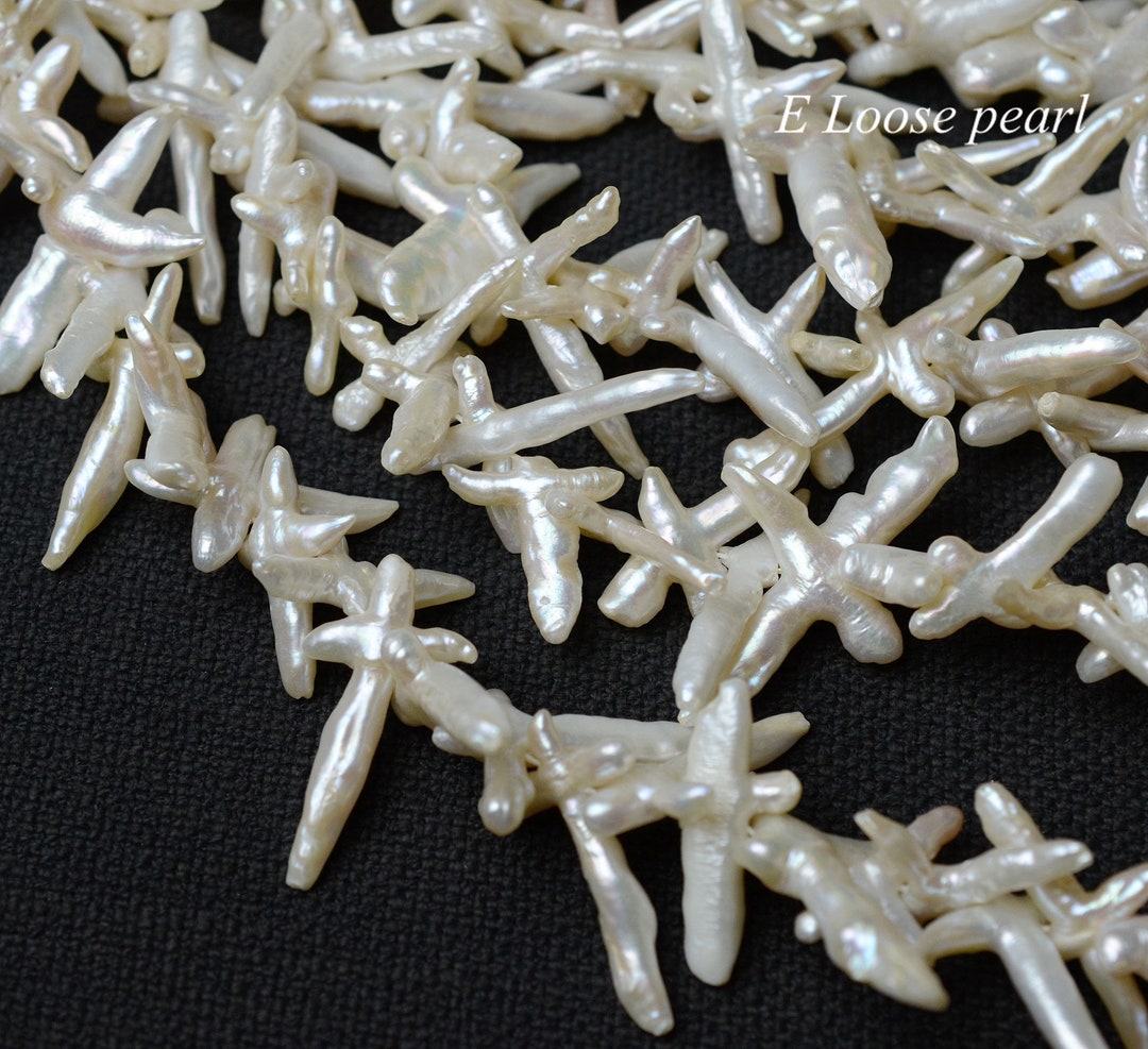 Cross Shape 23-28mm Freshwater Pearl Cross Pearl Wholesale Pearl White ...