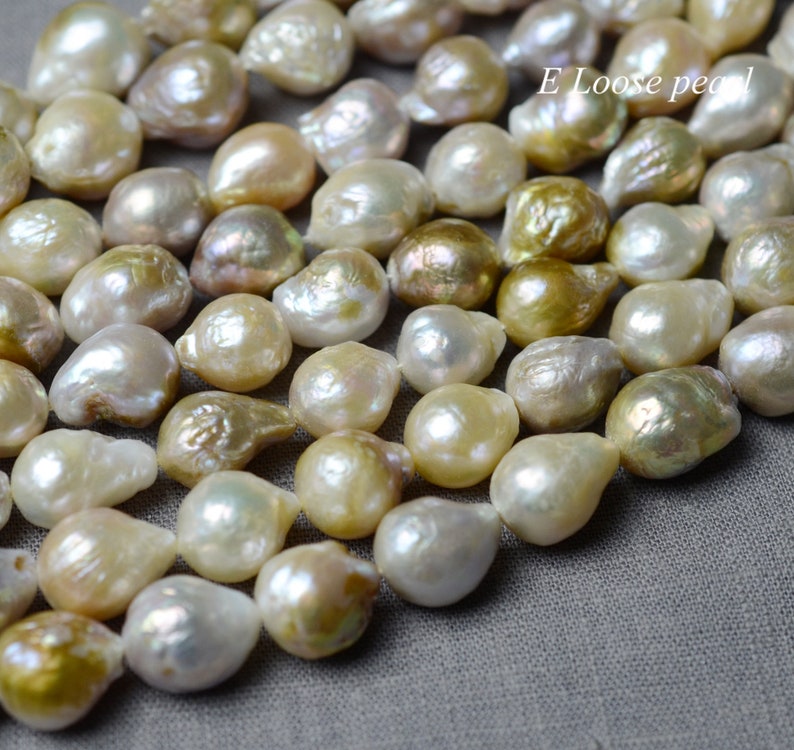 Nucleated Pearl 11-13mm Edison Leather Pearl Large Hole Flameball ...