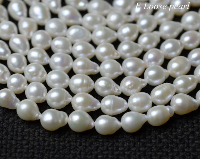 Edison Pearl 6.8-7.3mm X 8-9.5mm Leather Pearl Large Hole Freshwater ...