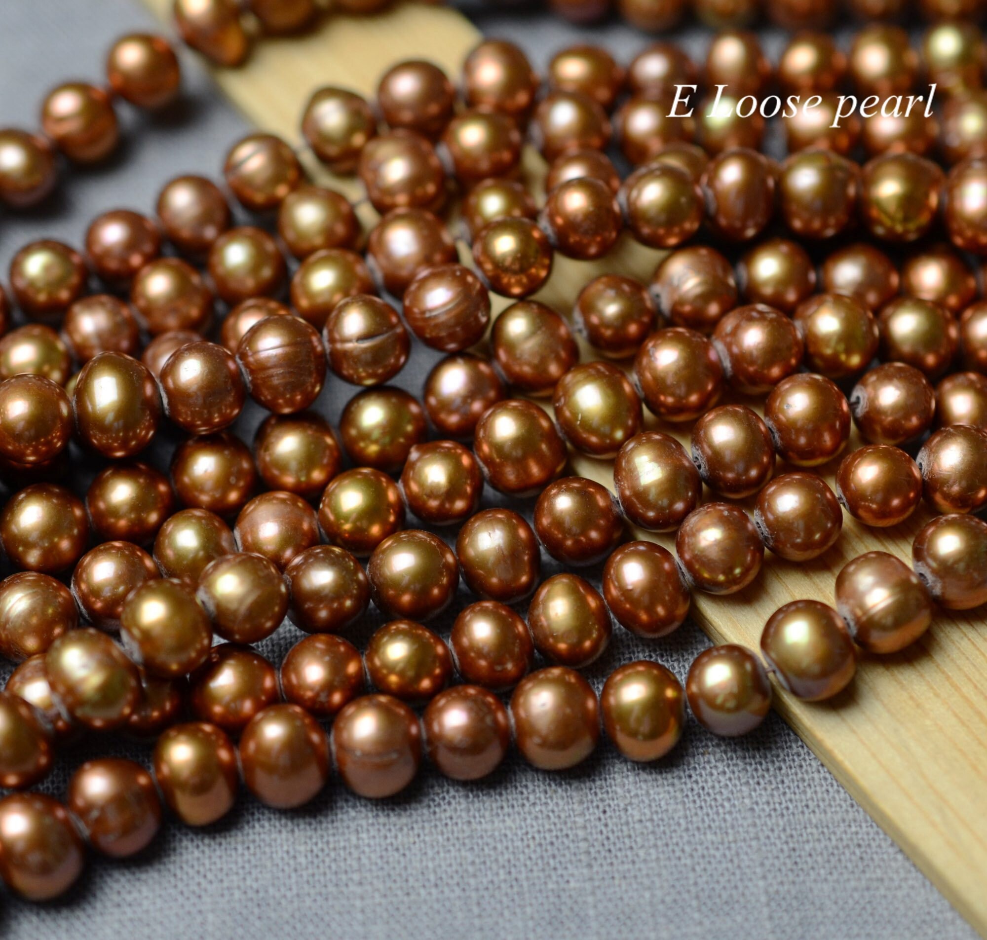 Potato Pearl 6.5-7.3mm Leather Pearl Large Hole Pearl Freshwater Pearl ...