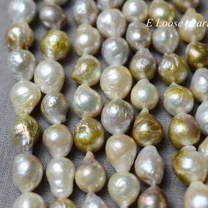 Nucleated Pearl 11-13mm Edison Leather Pearl Large Hole Flameball ...
