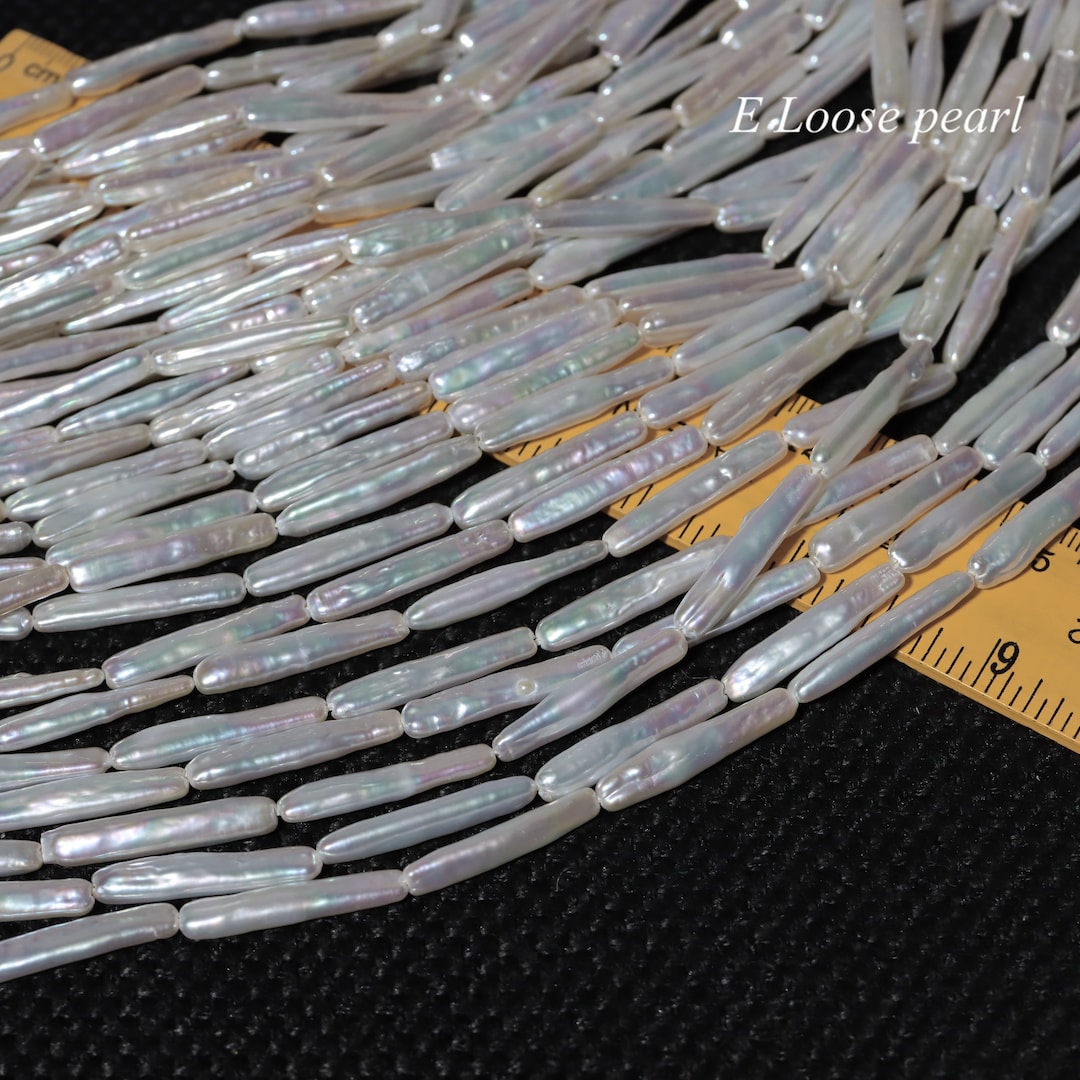AAAA Toothpick Pillar Pearl 4.5-5mm X 24-25mm Silver Bar Pearl ...