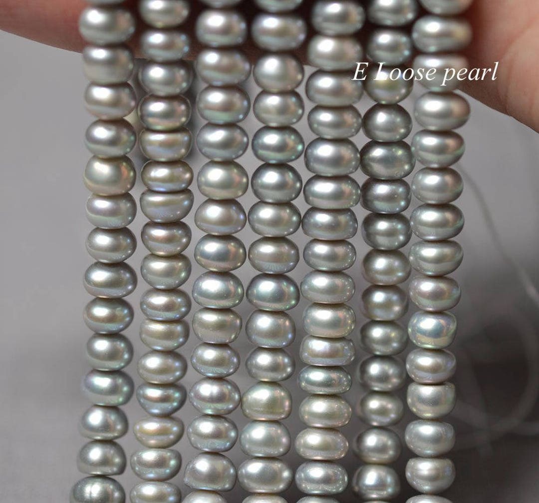Button Pearl 6.5mm Bread Freshwater Pearls Leather Pearl Large Hole ...