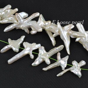 Cross Shape 23-28mm Freshwater Pearl Cross Pearl Wholesale Pearl White ...