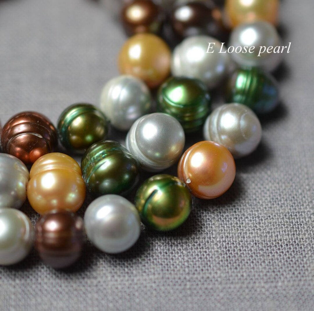 Freshwater Pearl Potato Beads 8.5-9.5mm, Large Hole Multicolor Loose ...
