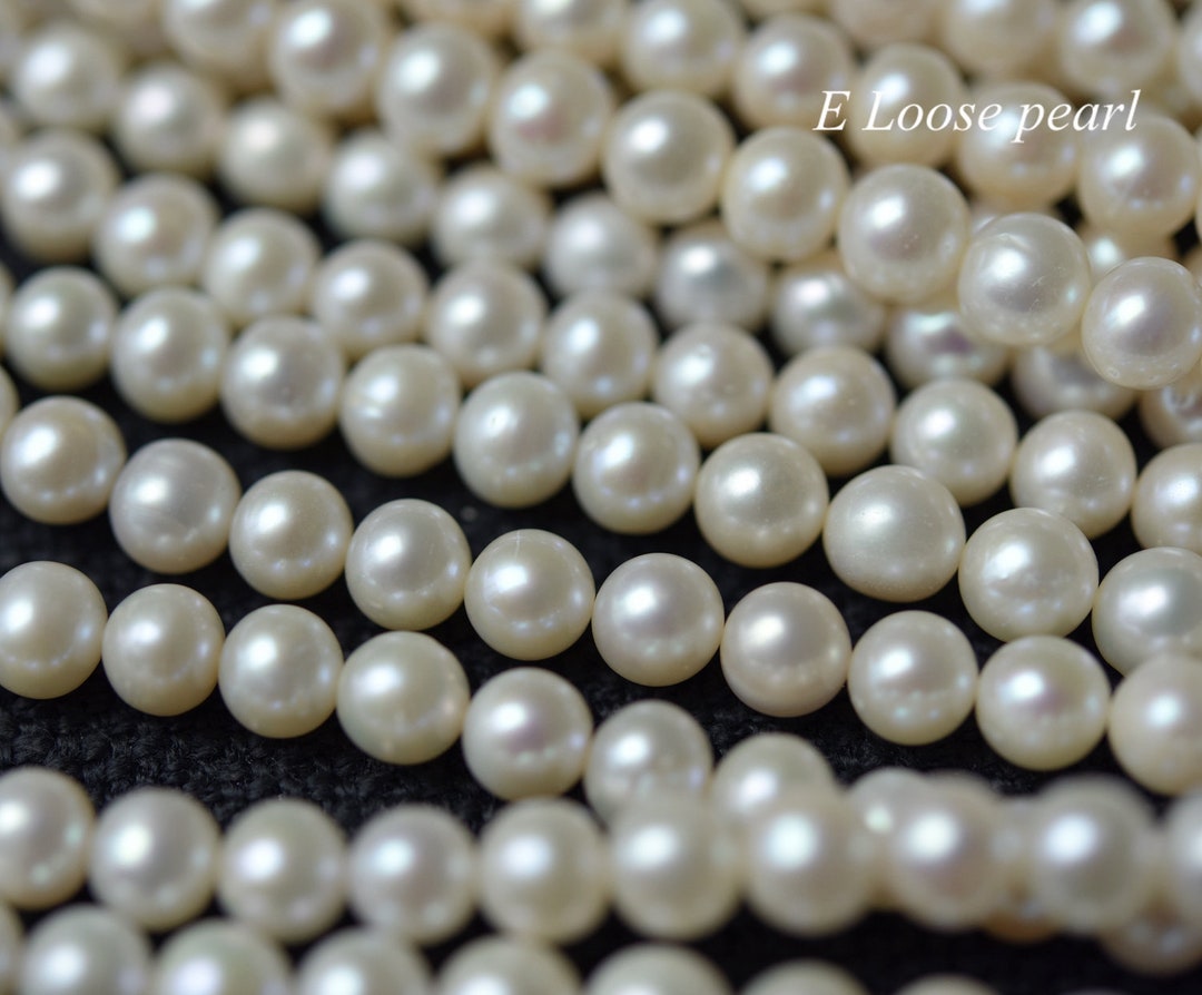 Round Pearl 7.5-8mm Leather Pearl Large Hole Pearl Freshwater Pearl ...