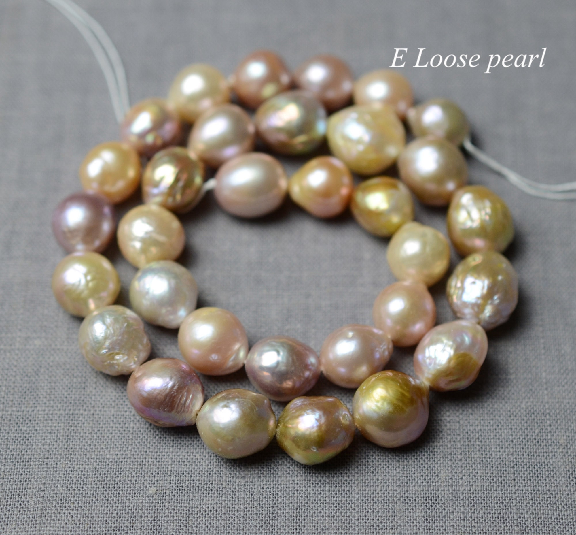 Flameball Pearl 11-12.5mm Nucleated Pearl Leather Pearl Large | Etsy