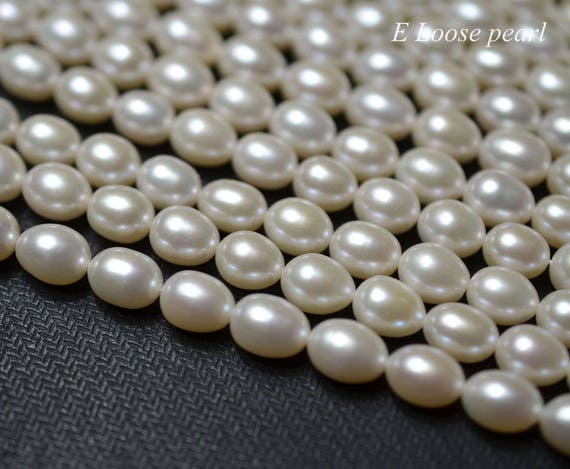 AAA Genuine Rice Pearl 6.8-7.3mm Large Hole Pearl Freshwater - Etsy