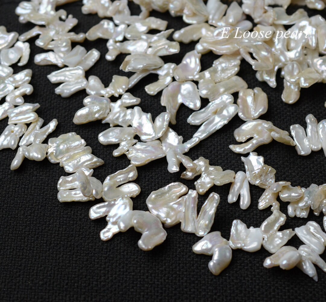 Biwa Pearl 15-19mm X 22-30mm Odd Type Pearl Luster Dancing Freshwater ...