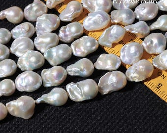 Genuine Edison Pearl 10.5-13mm Leather Large Hole Pearl Freshwater ...