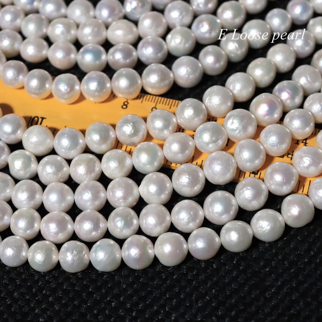 Genuine Edison Pearl 9.5-11mm Freshwater Pearls Leather Large Hole ...