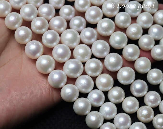 Genuine Edison Pearl 10.5-13mm Leather Large Hole Pearl Freshwater ...