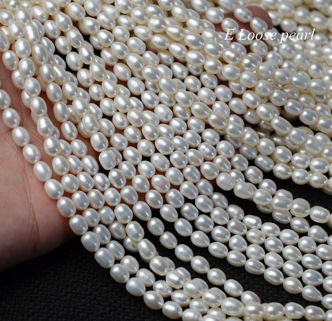 Rice Pearl 5.5-6mm Large Hole Pearl Freshwater Pearl Loose - Etsy Australia