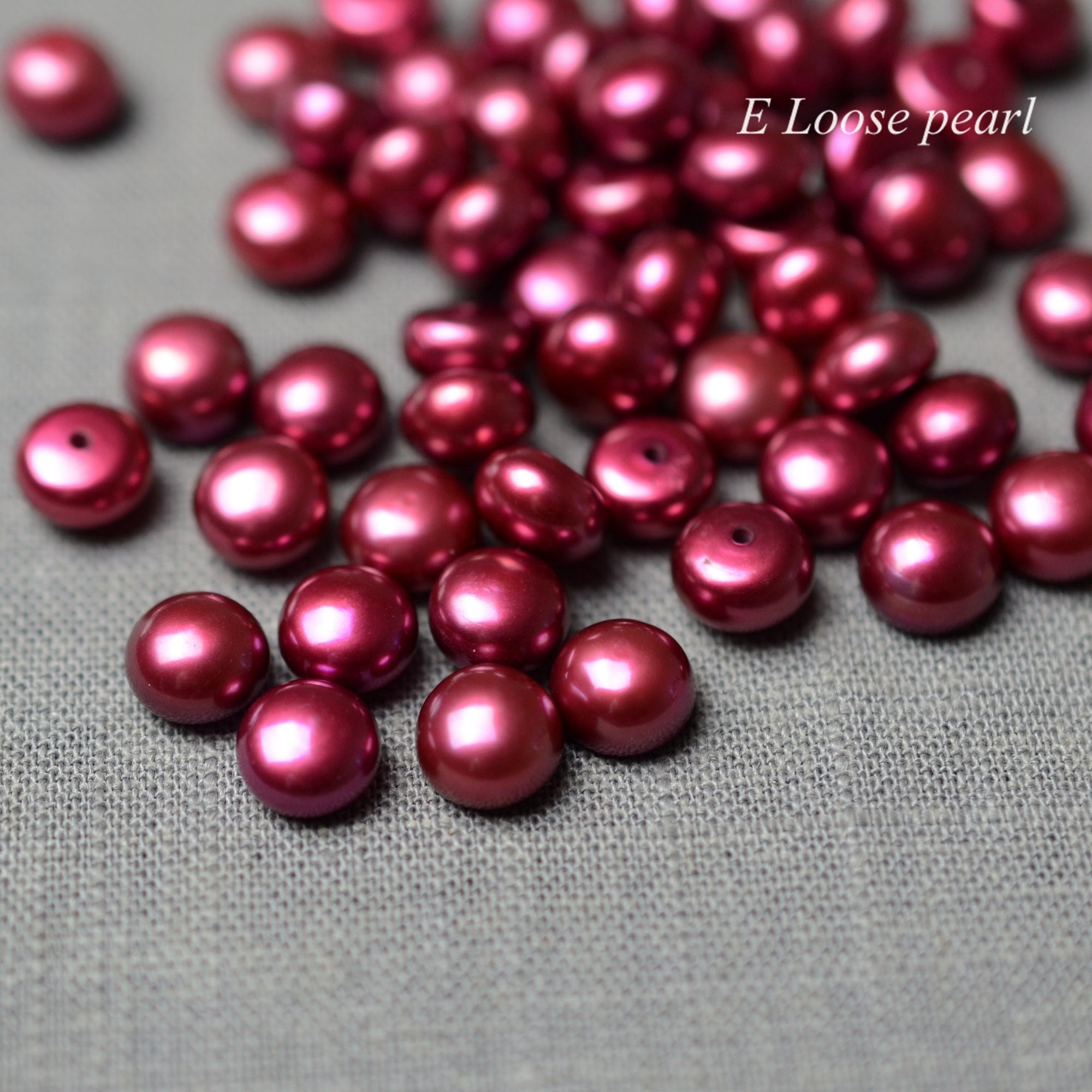 AAA Button Pearl 7.3-7.8mm Bread Pearl Freshwater Pearls Stud Earrings ...