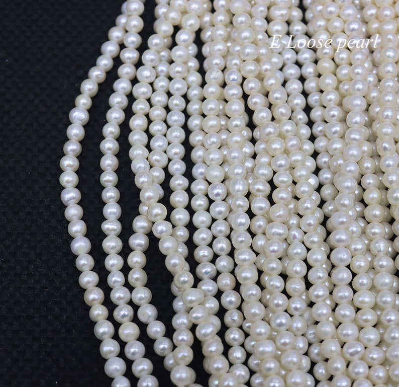 Round Potato Pearl 5.5-6mm Freshwater Pearl Leather Large Hole Pearl ...