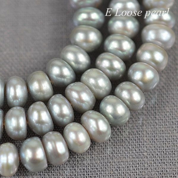 Bread Pearl 6.8-7.2mm Button Freshwater Pearl Leather Large Hole Pearl ...