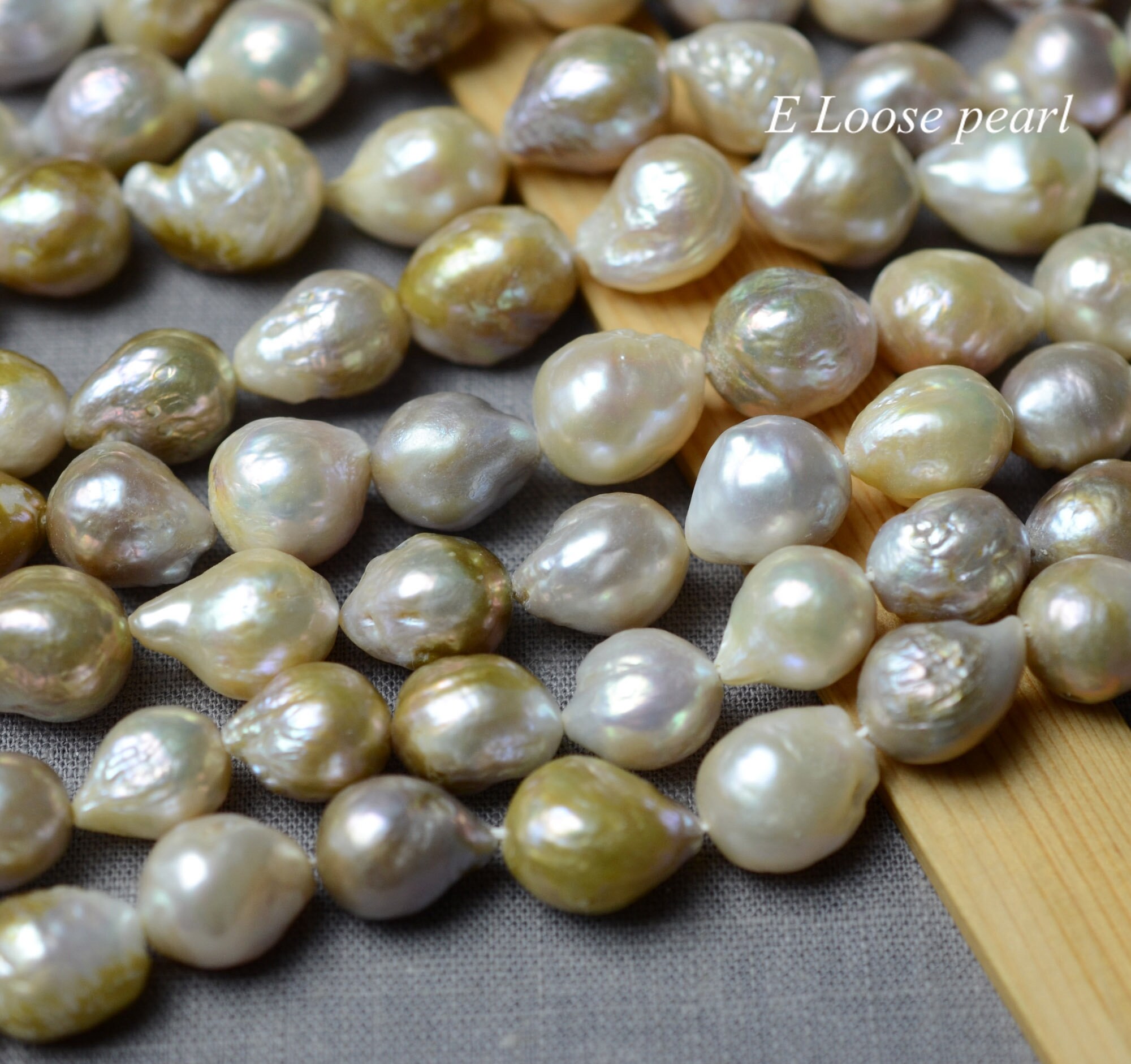 Nucleated Pearl 11-13mm Edison Leather Pearl Large Hole Flameball ...