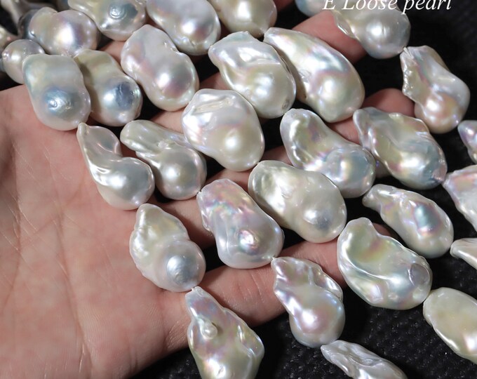 Genuine Edison Pearl 10.5-13mm Leather Large Hole Pearl Freshwater ...