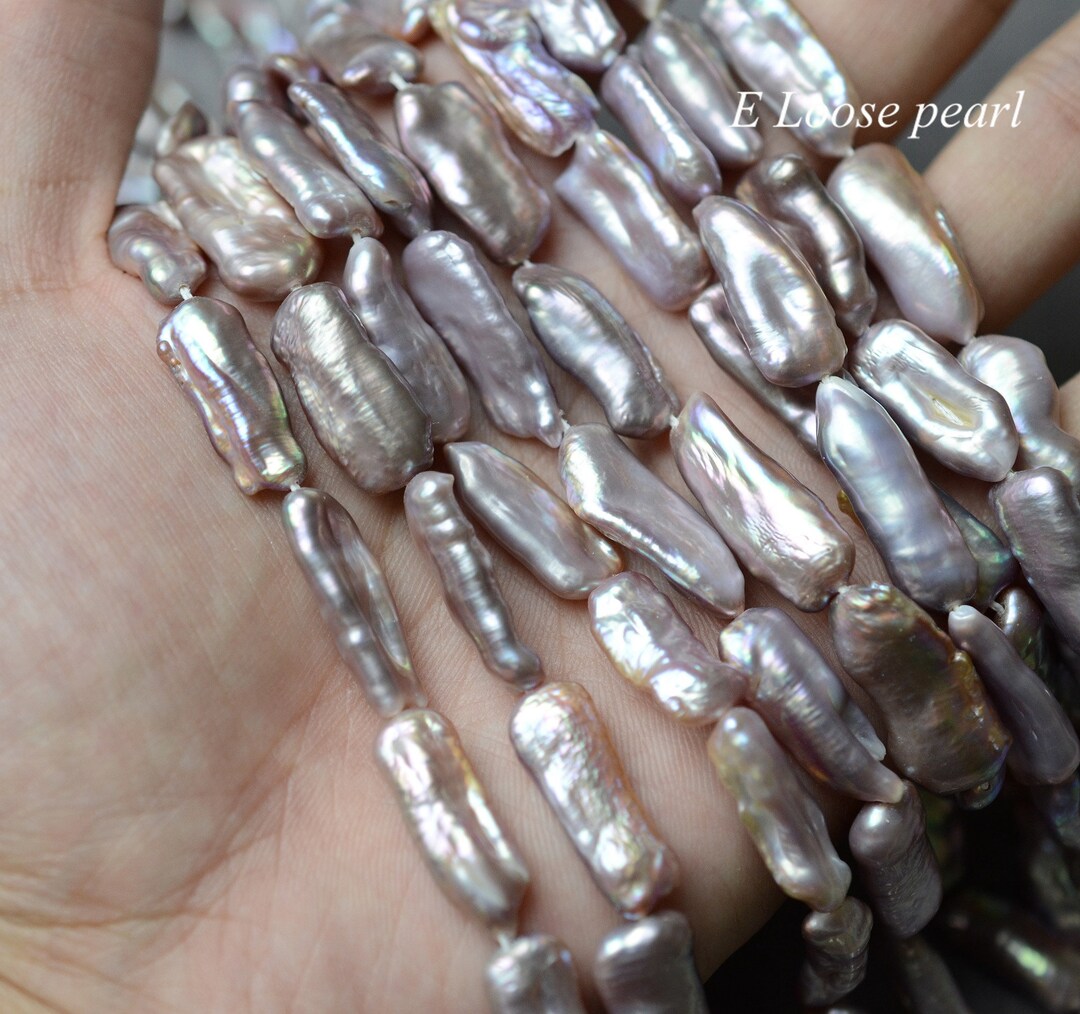 Biwa Pearl 8-9.5mm Pillar Freshwater Pearl Large Hole Pearl Earrings ...