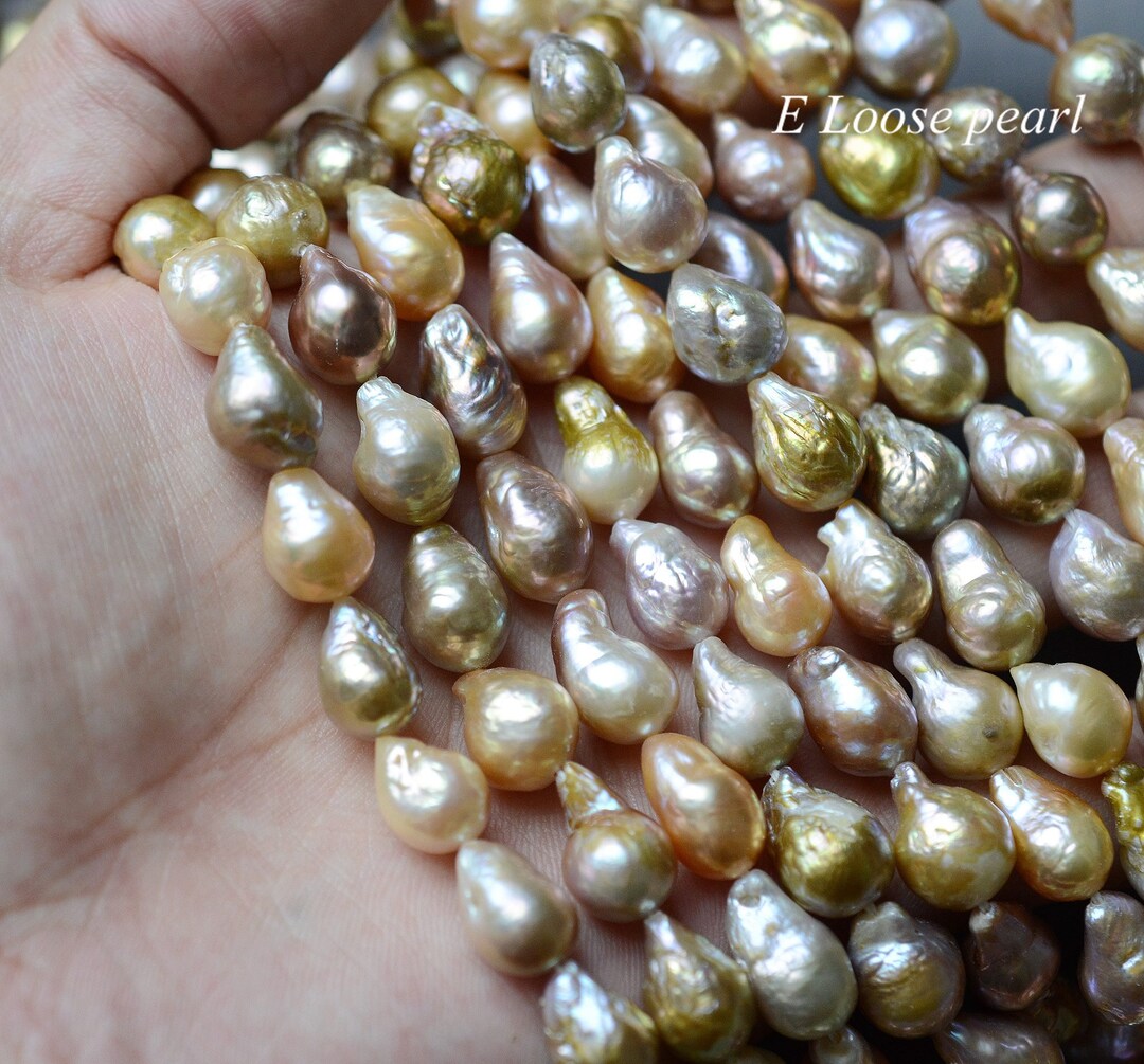 Nucleated Pearl 9.5-10.5mm Freshwater Pearl Flame Ball Leather Pearl ...