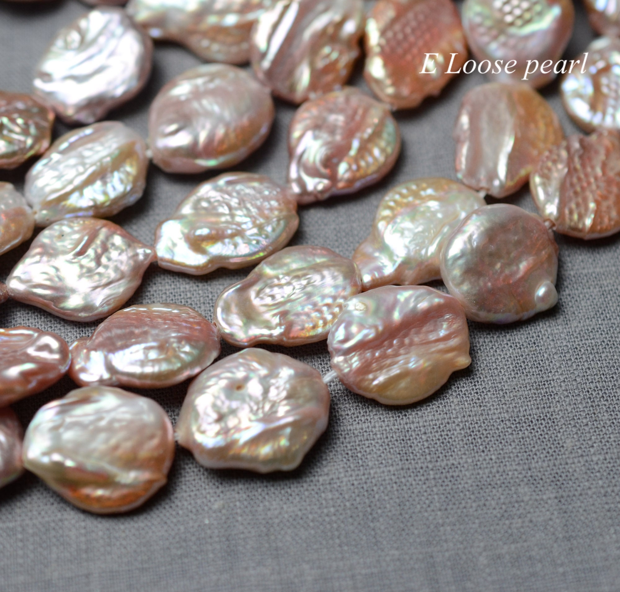 Coin Pearl 16-17mm Freshwater Pearl Earring Coin Pearl | Etsy