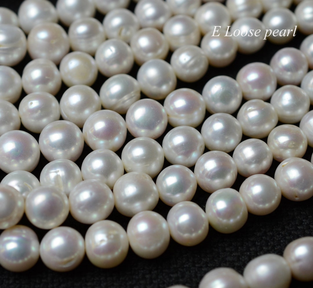 Round Pearl 11.5-13.5mm Leather Pearl Large Hole Freshwater Pearls ...
