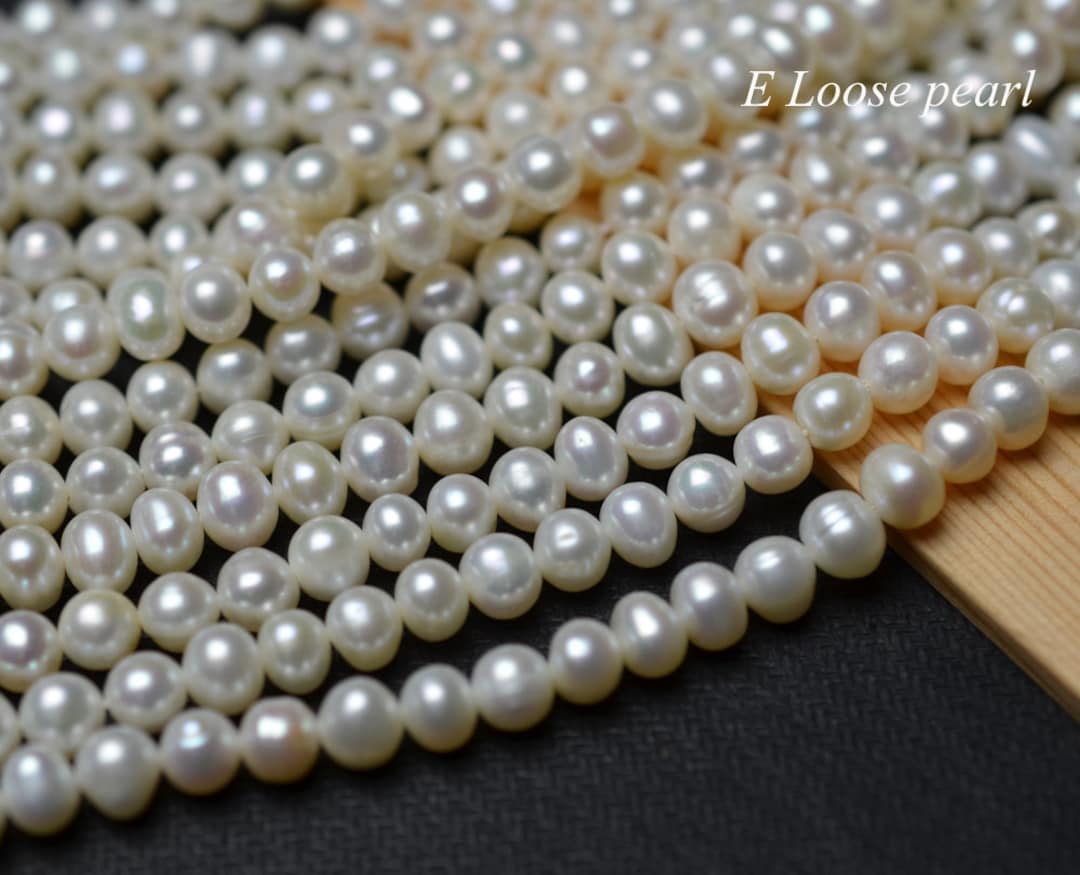 Potato Pearl 5.8-6.5mm Freshwater Pearls Leather Pearl Large Hole Pearl ...