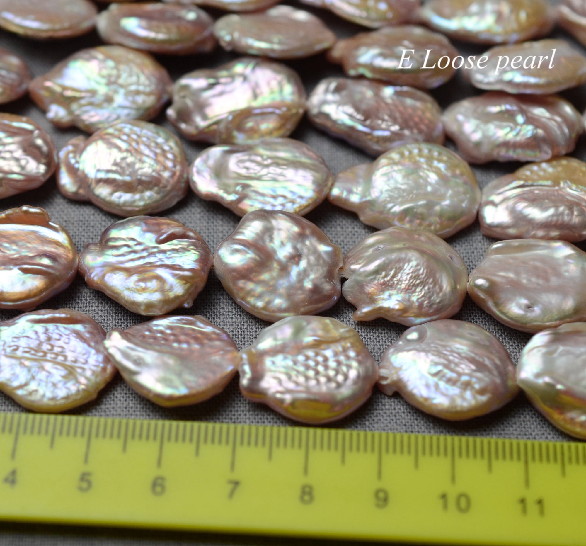 Coin Pearl 16-17mm Freshwater Pearl Earring Coin Pearl | Etsy