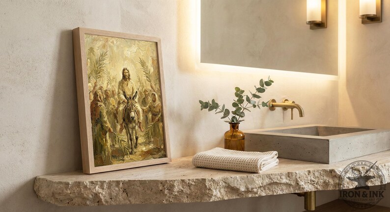Palm Sunday Art | Jesus Triumphal Entry, Christian Wall Print Home ...