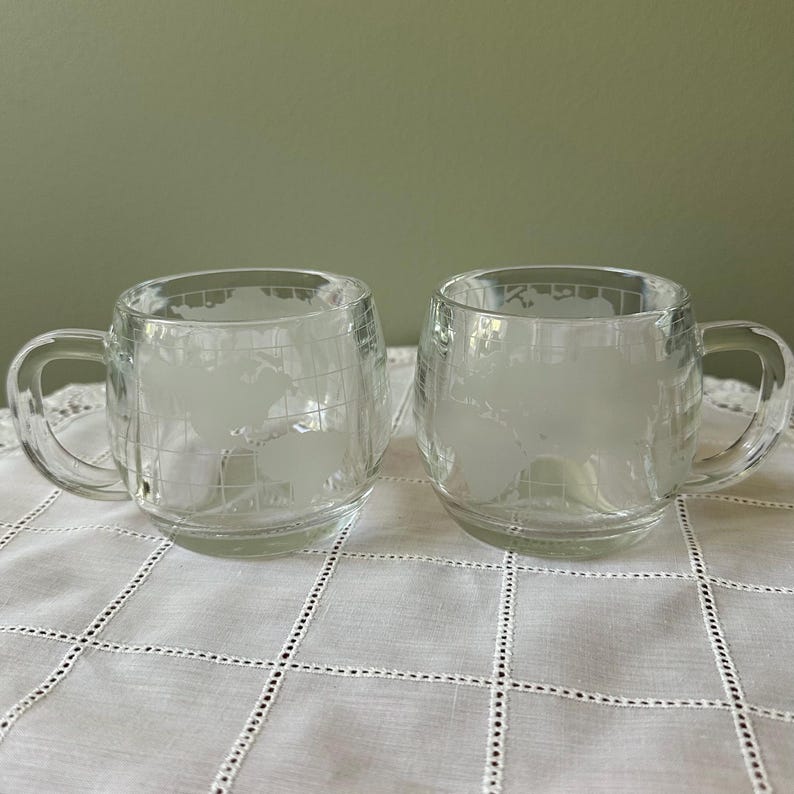 Vintage Nestle Co. World Globe Etched Coffee Mugs 1970s, Set of 2 - Etsy