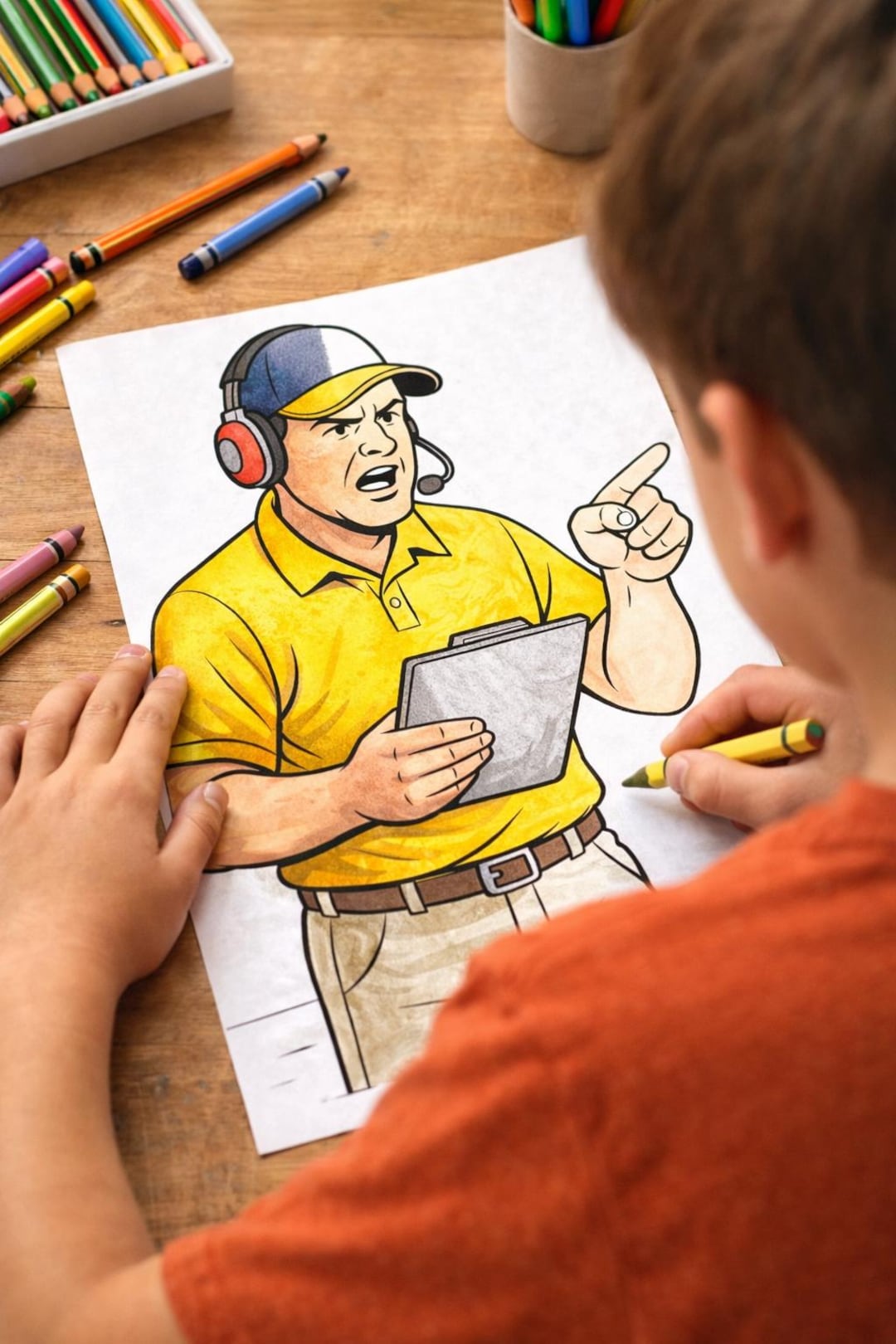 Football Coach Coloring Page | Sports Line Art (digital Download PDF ...