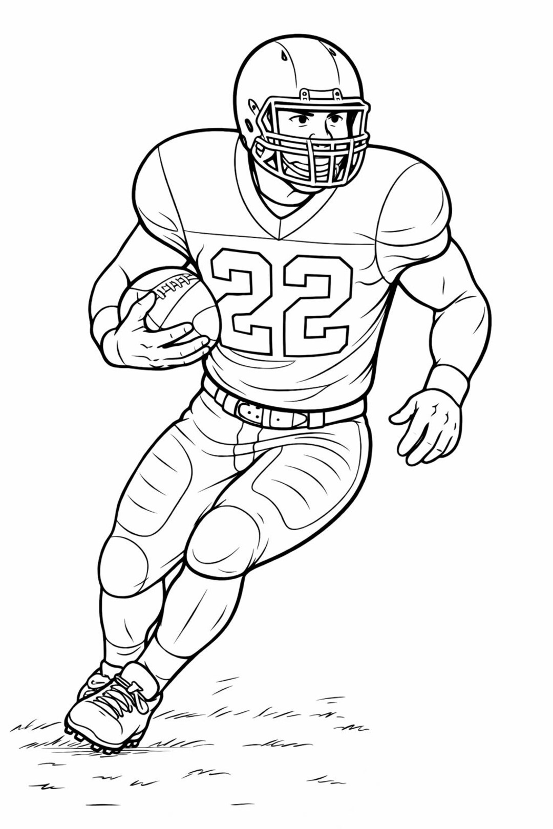 American Football Player Coloring Page | Sports Activity, NFL Style ...