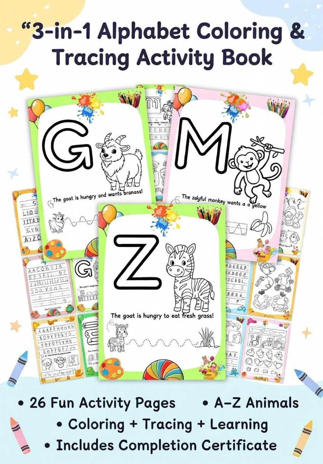 Printable ABC Coloring Book |toddler Fun Activity Game | Alphabet ...