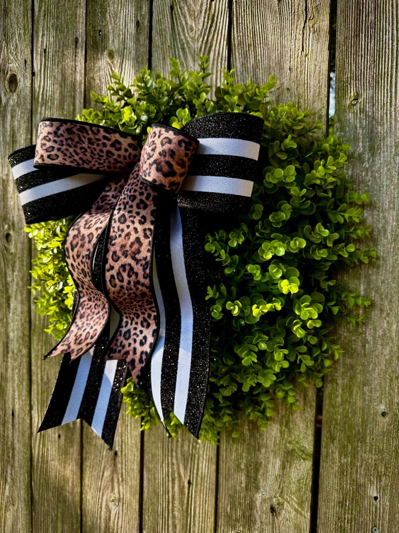 Leopard Print Detachable Bow | Black White Striped Statement Bow ...