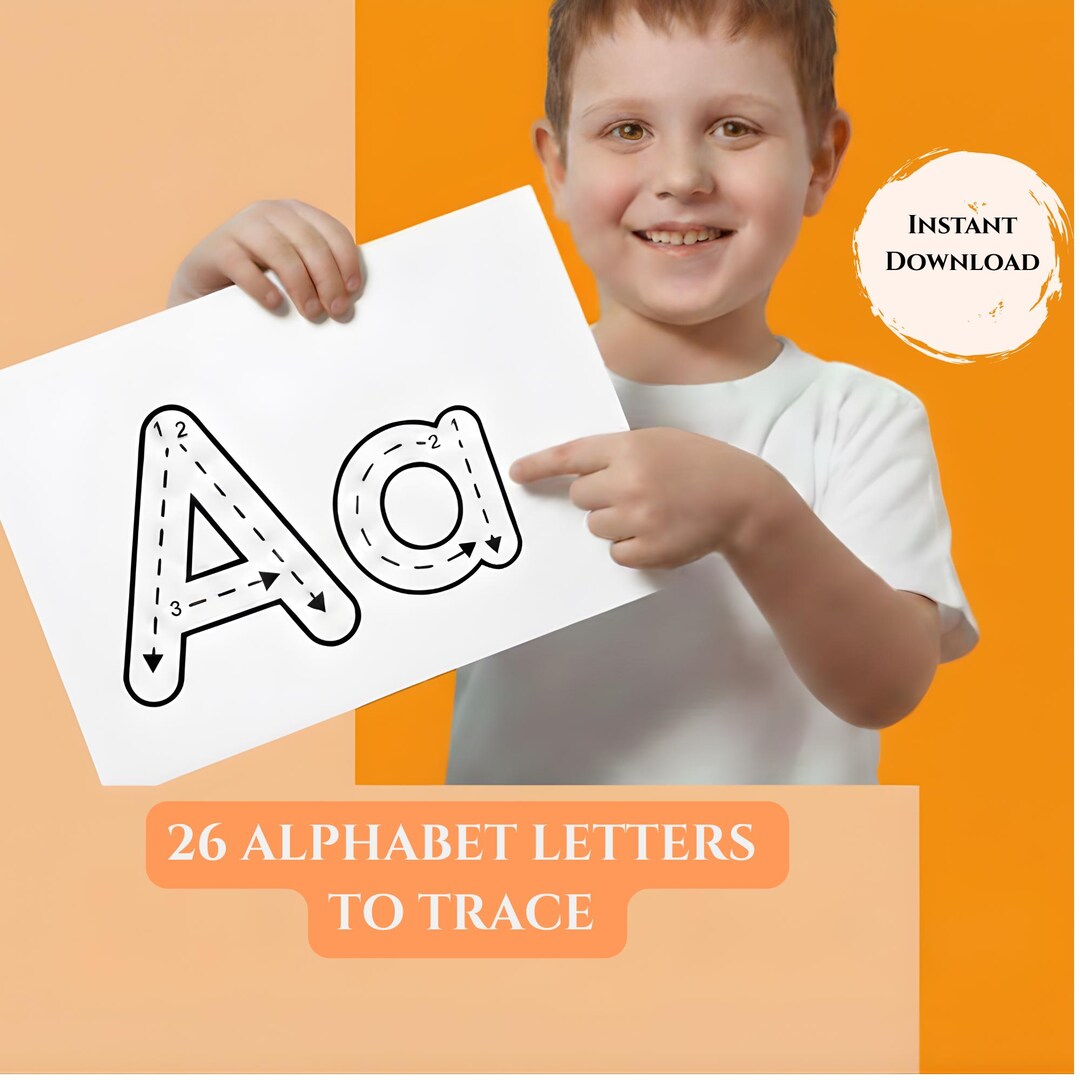 Children's Tracing Alphabet | Uppercase and Lowercase Letters ...