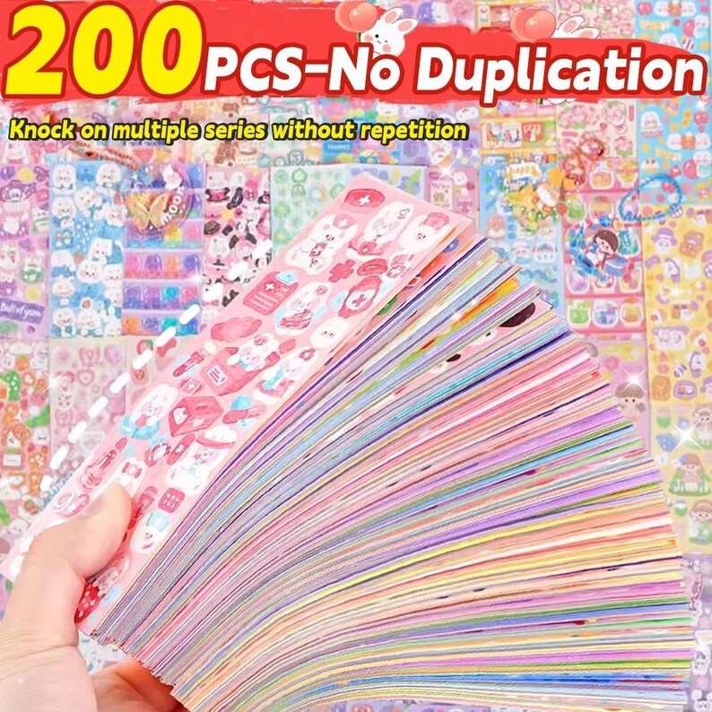 Kawaii Cartoon Sticker Pack – Assorted Laser Glossy Journal Planner ...