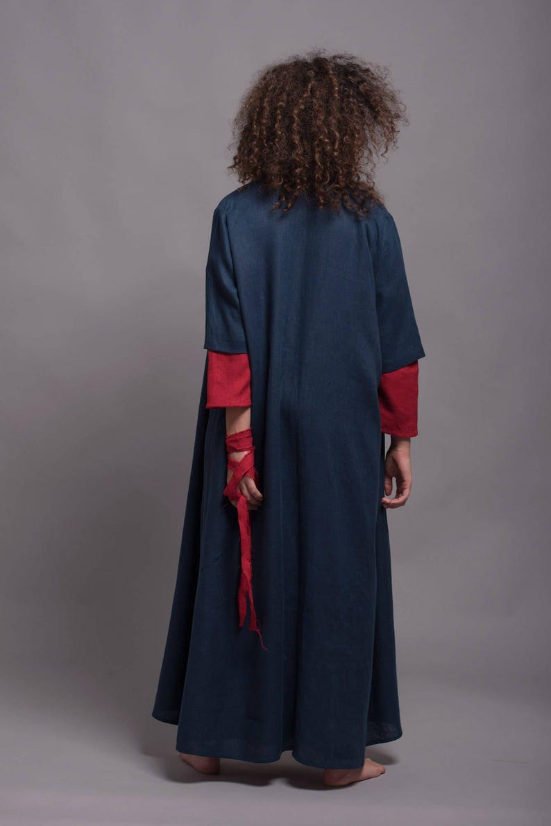 Linen Caftan Dress Set | Open Front Duster, Maxi Dress - Etsy