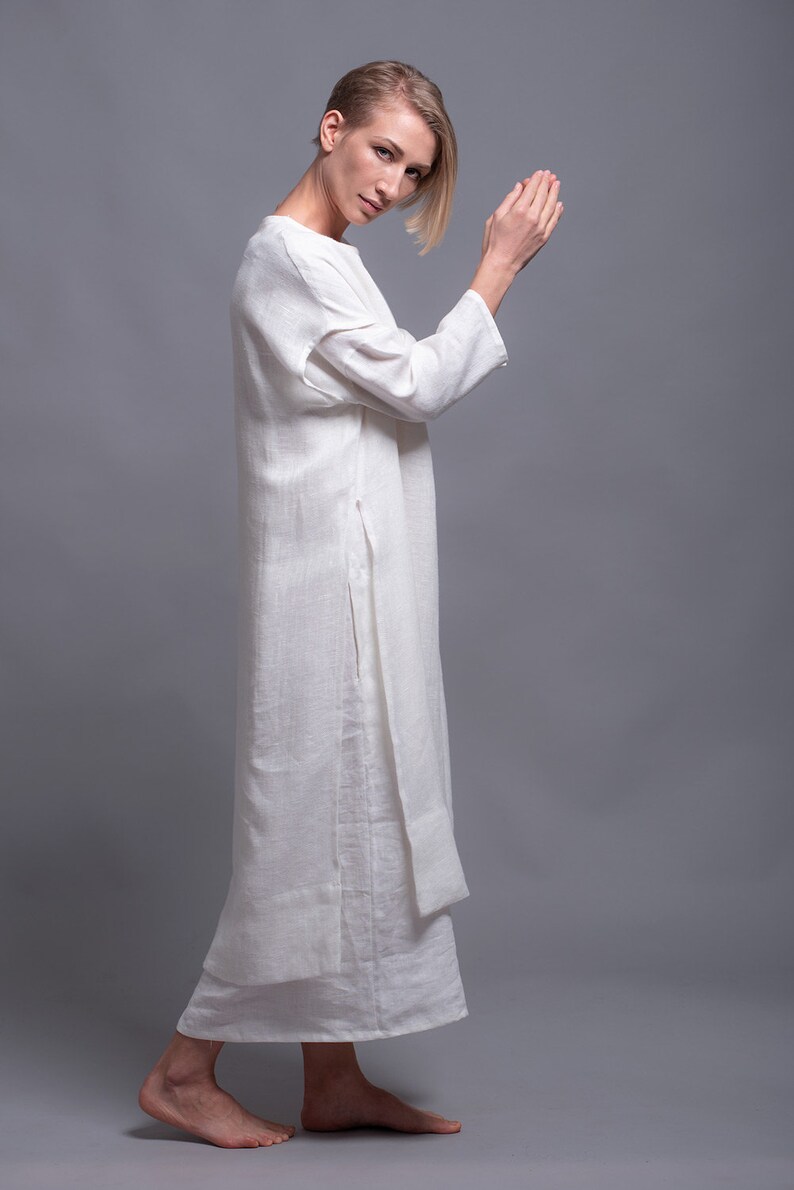 Linen Outfit 2 Items Long Linen Tunic Maxi Linen Caftan | Etsy