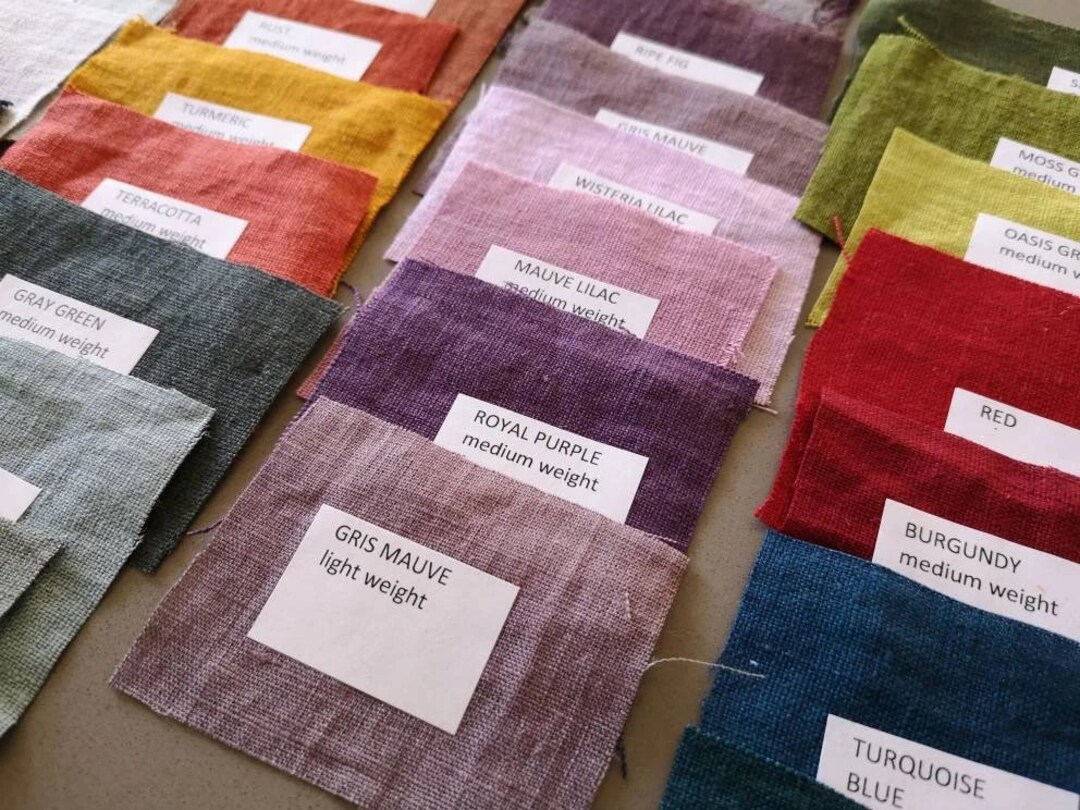 Linen Fabric Swatches || Natural Flax Color Samples || READY FOR ...