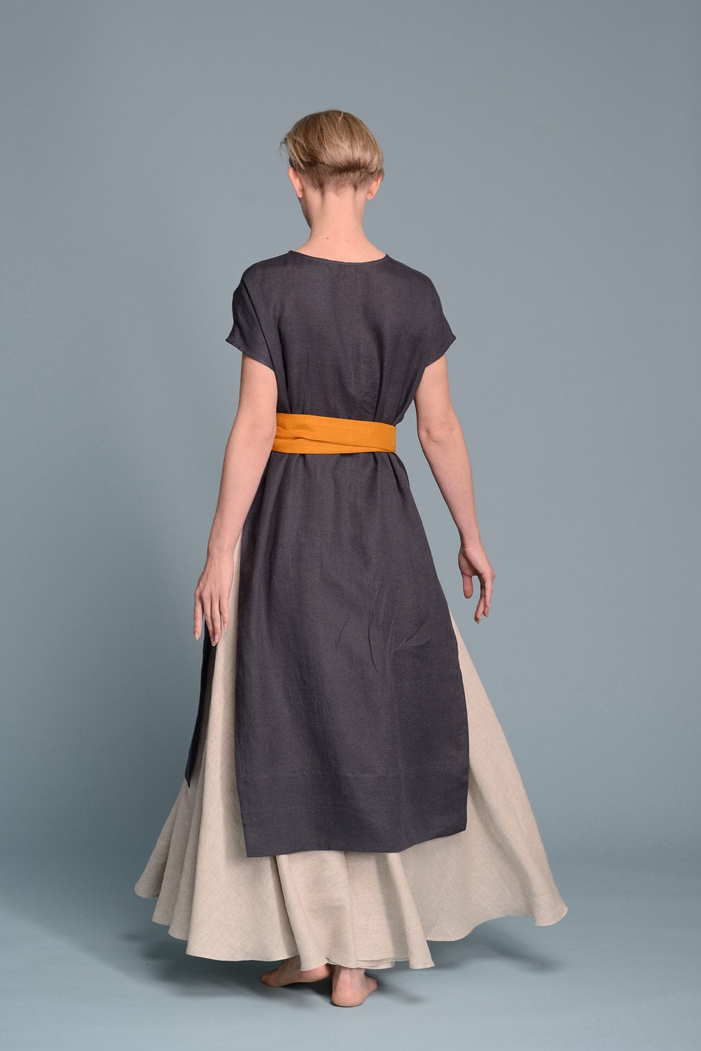 AMATA Lightweight Linen High Slit Tunic for Hot Summer - Etsy 日本