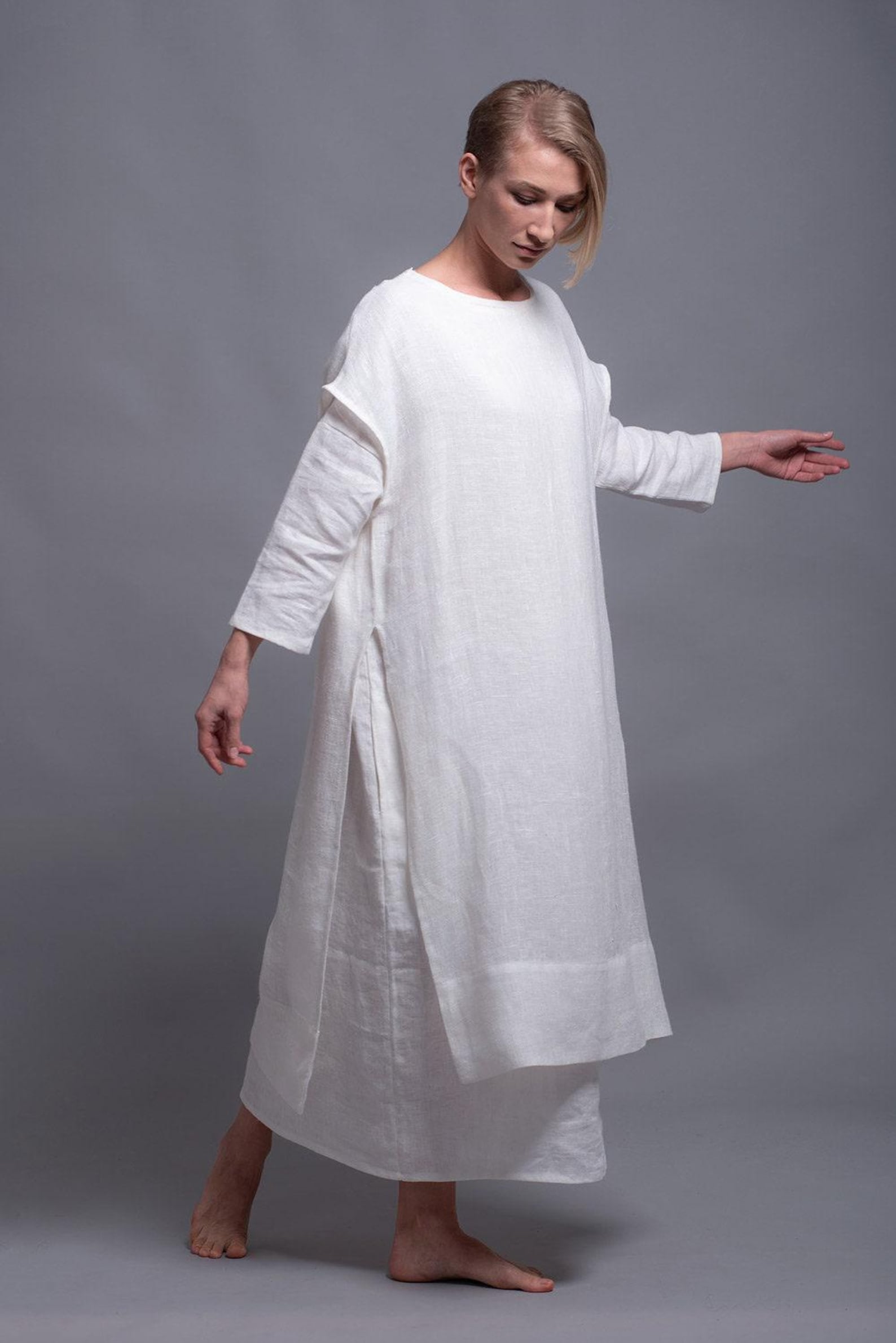 Outfit 4 Pieces - Large Linen Dress DOR + Linen Tunic SANGA + Wrap Belt ...