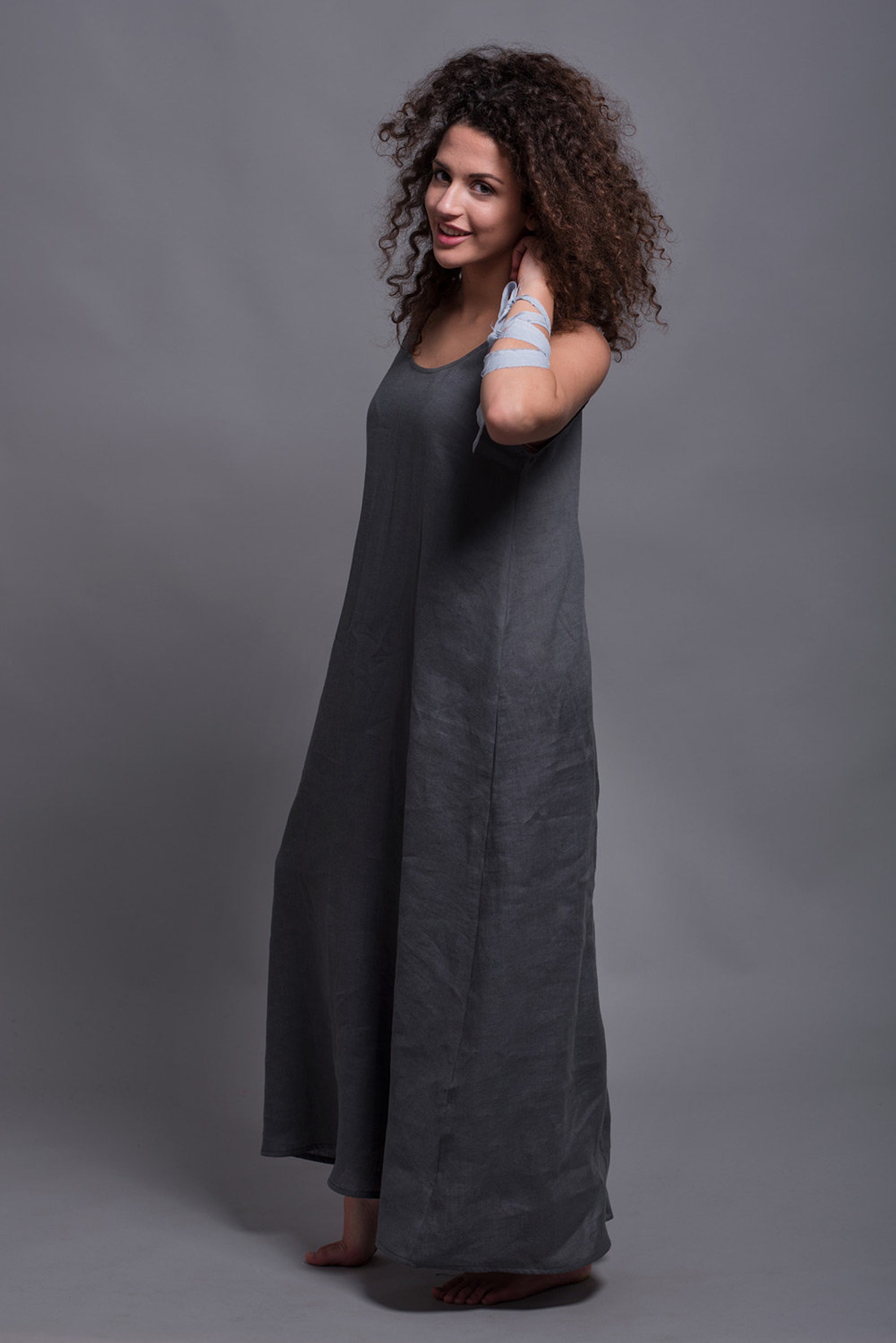 OLA Linen Sundress Lightweight Linen Dress Maxi Linen - Etsy