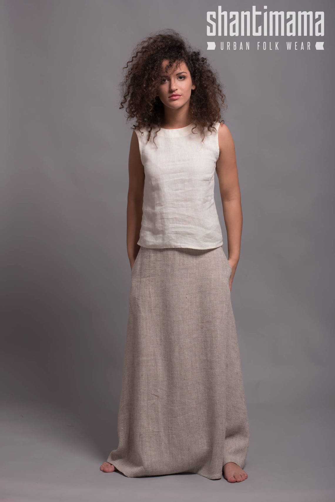 MIA Washed Linen Tank Top With Open Back Summer White Linen - Etsy