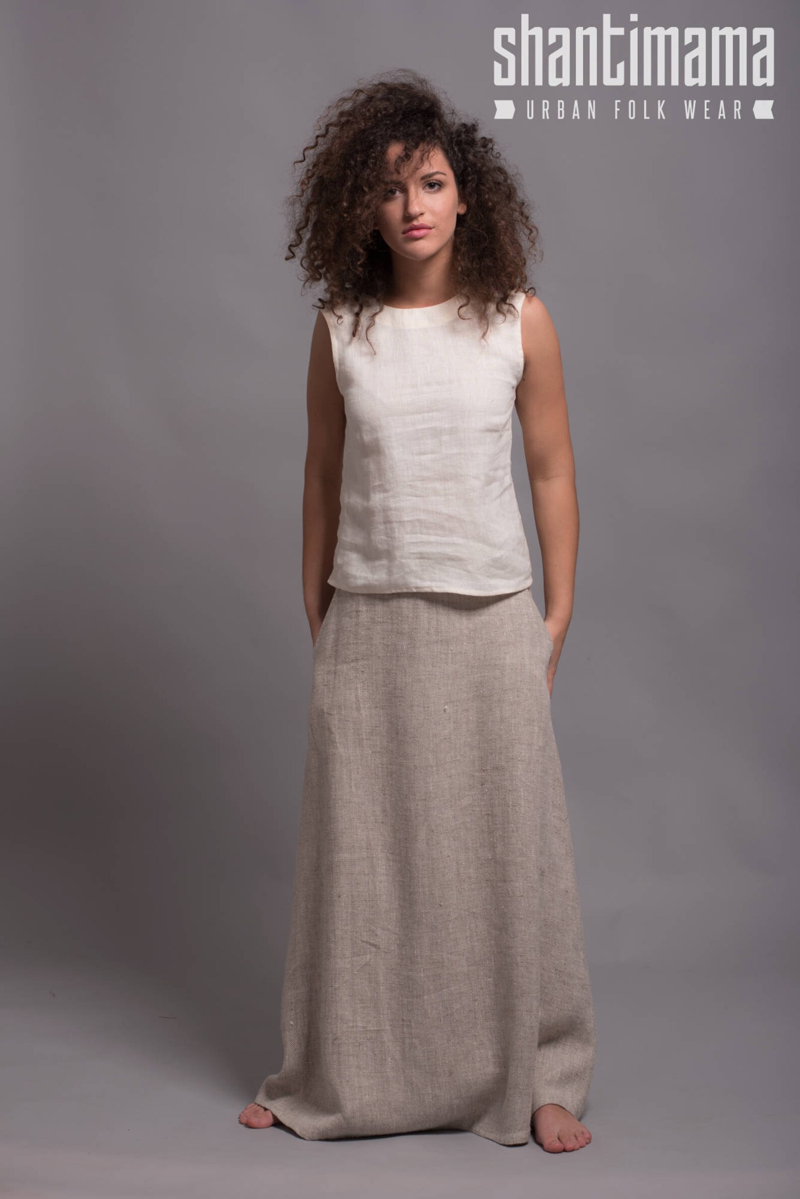 MIA Washed Linen Tank Top With Open Back Summer White Linen - Etsy