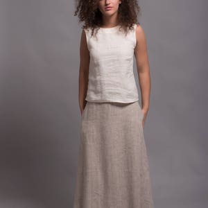 MIA Washed Linen Tank Top With Open Back Summer White Linen - Etsy