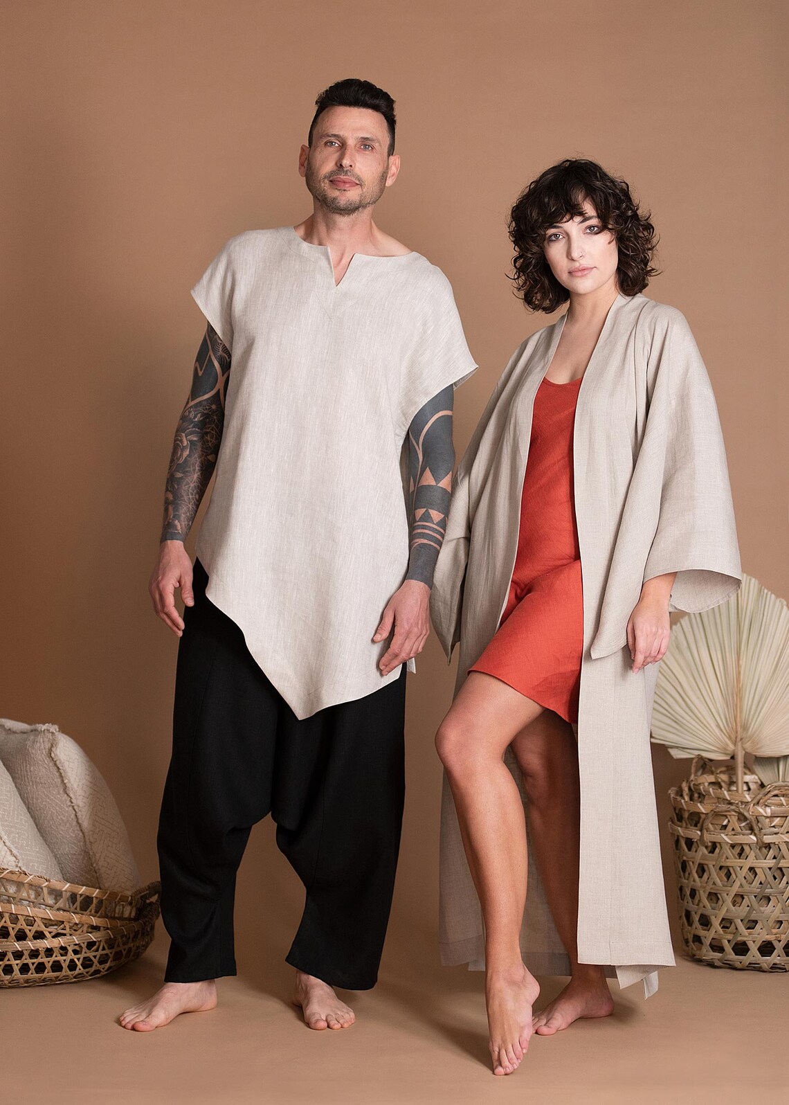 Men's Asymmetric Tunic Top Flax Linen Clothes for Men - Etsy